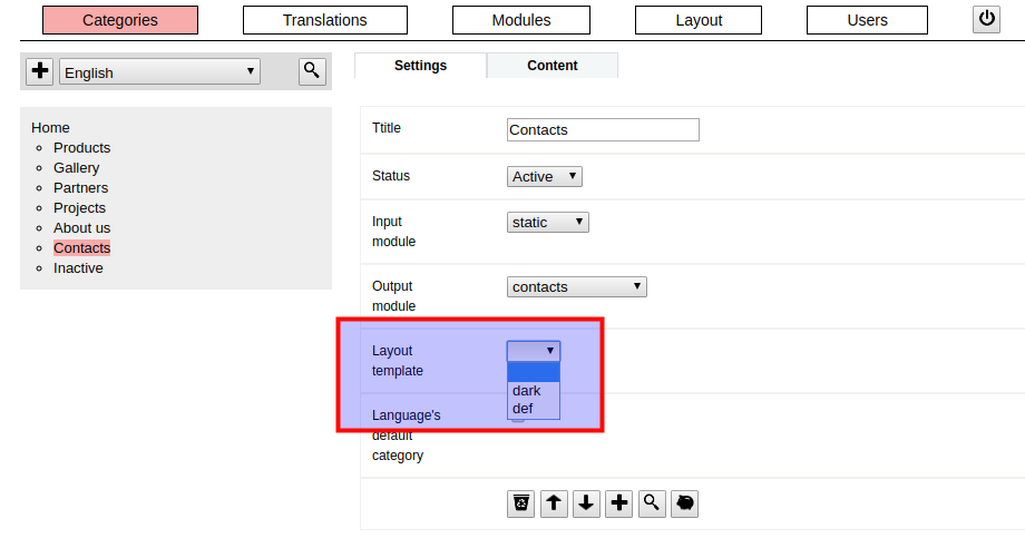  Dzhim cms Docs How to Change Page Layout Dzhim cms
